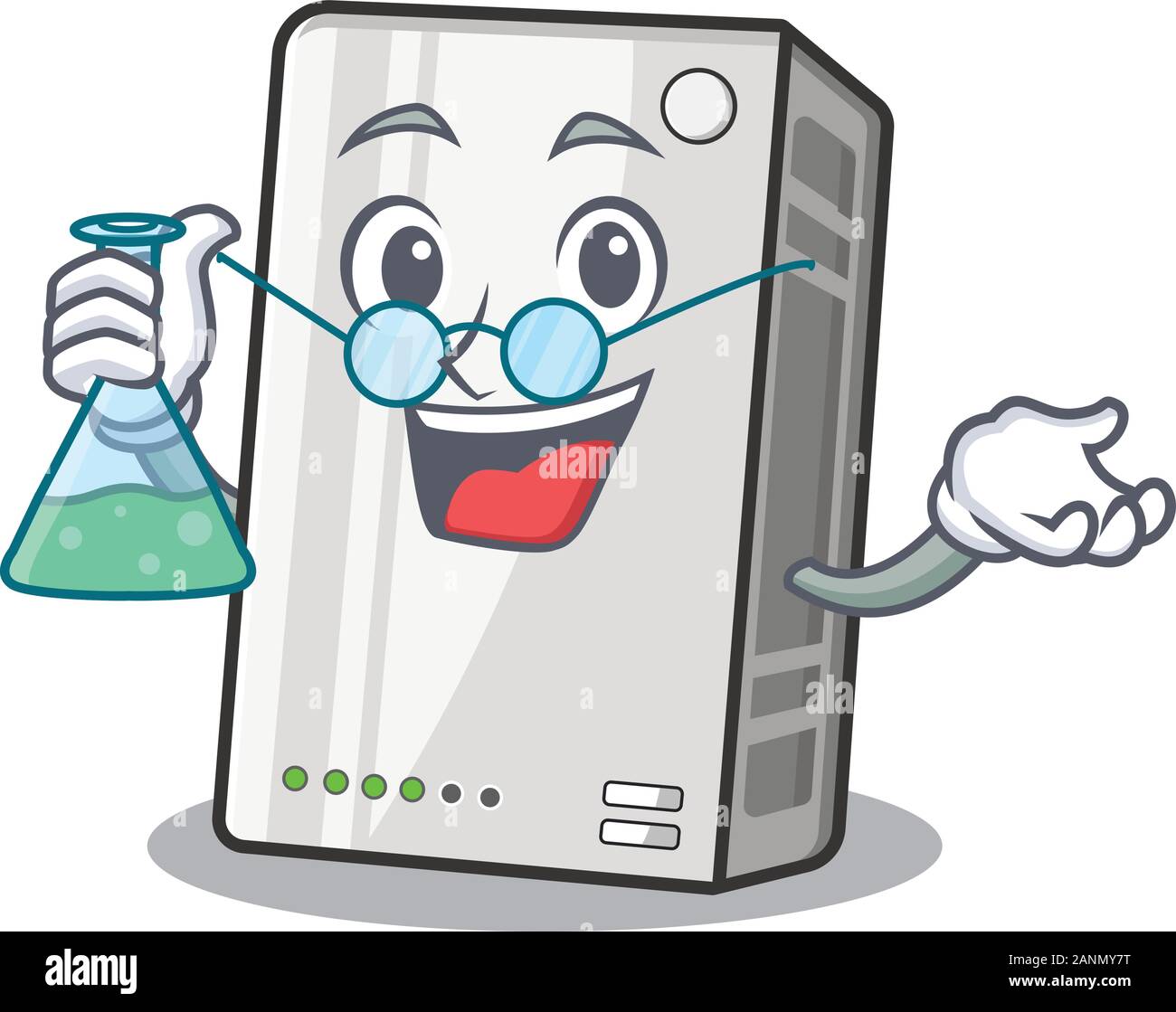 Smart Professor power bank cartoon character with glass tube Stock ...