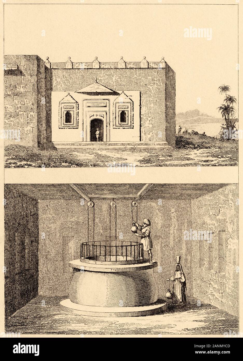 The Well of Zamzam, a holy font in Mecca. History of Saudi Arabia. Old ...