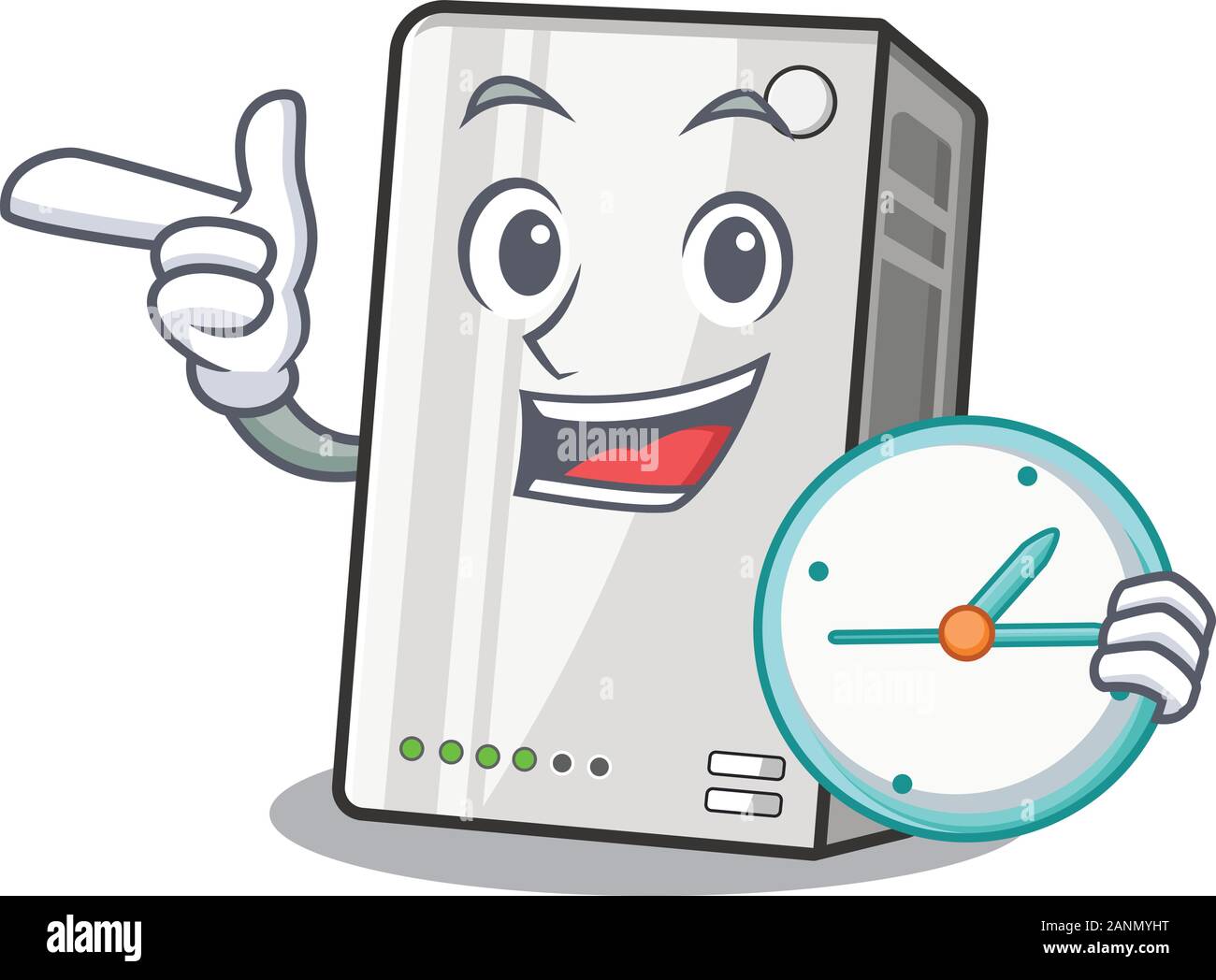 cartoon character style power bank having clock Stock Vector Image ...