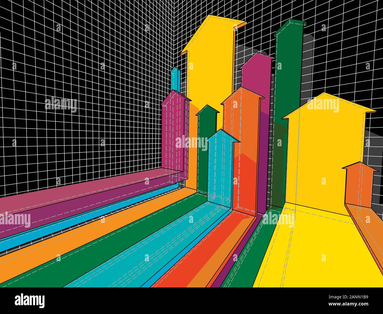 fast rising diagram arrows in abstract business diagram Stock Vector ...