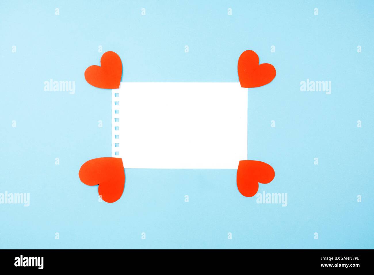 Beautiful blue background and white Notepad sheet for love note ...