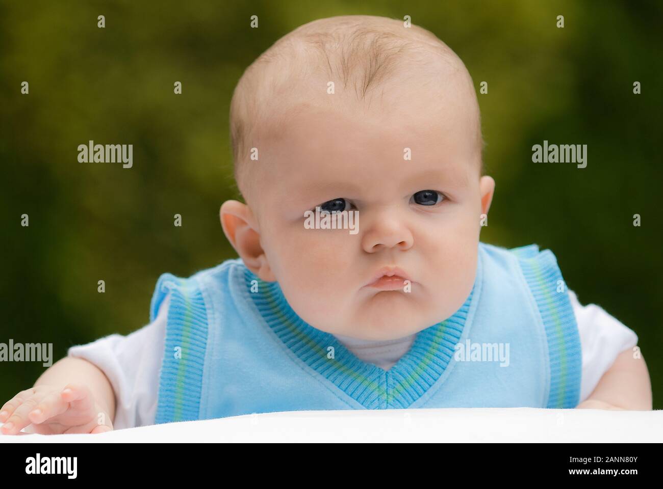 11 week old baby boy lifting his head for the first time, Model Release ...