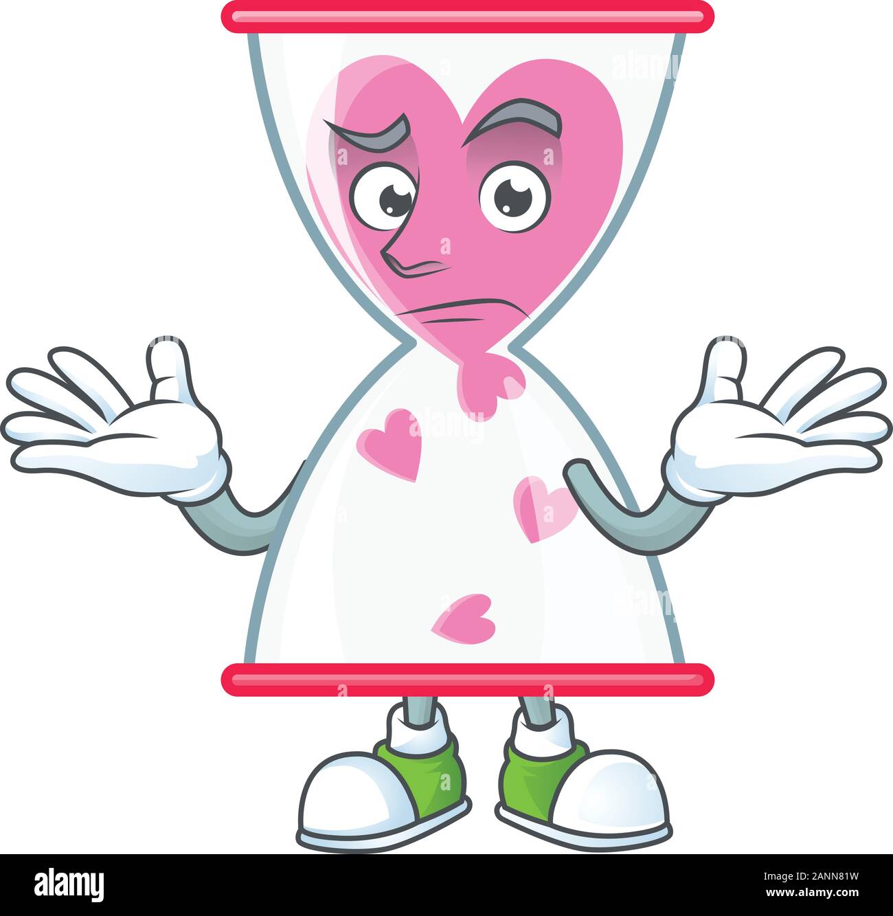 Super Funny Grinning love clock sand mascot cartoon style Stock Vector ...