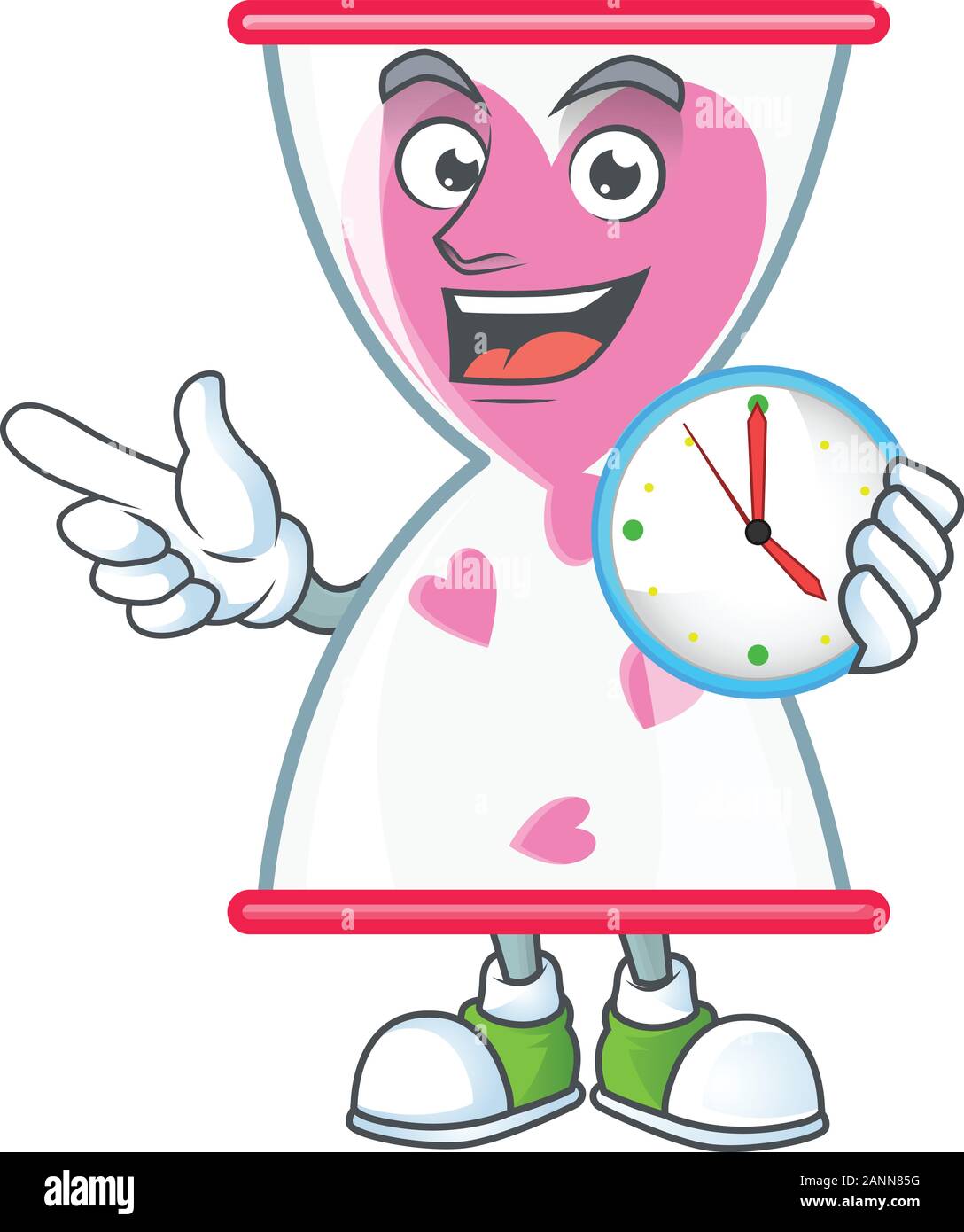 cartoon character style love clock sand having clock Stock Vector Image ...