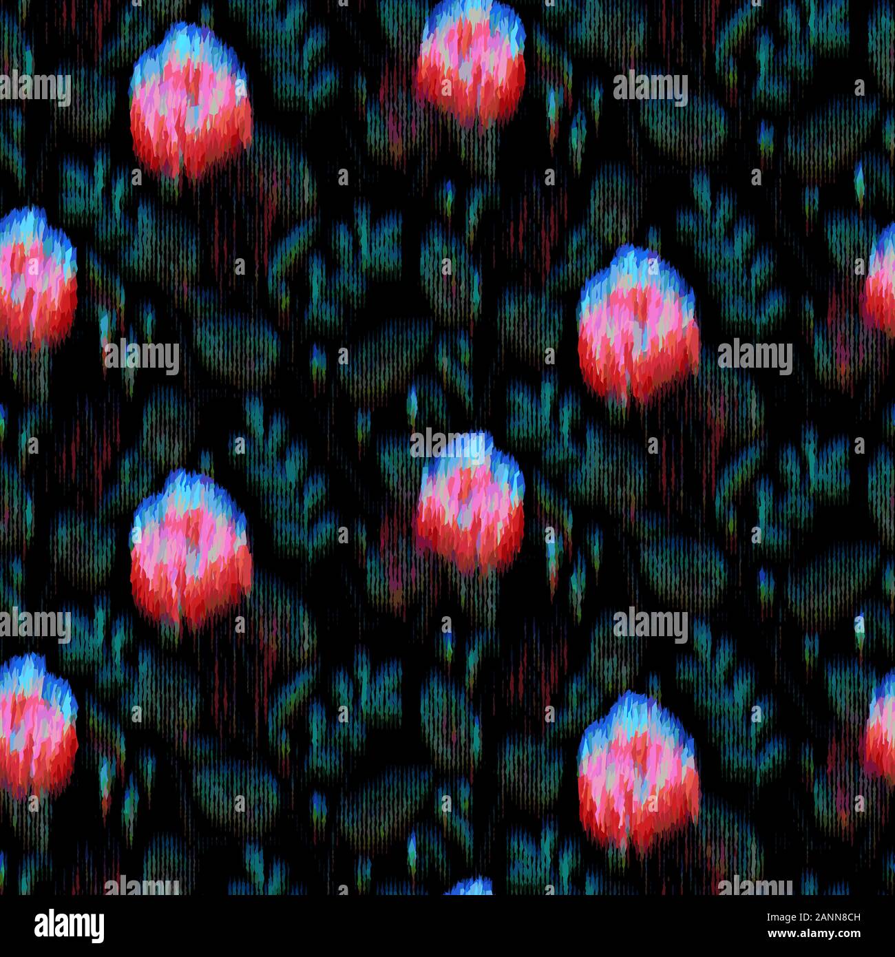 Floral techno glitch surreal flower pattern swatch Stock Vector Image ...