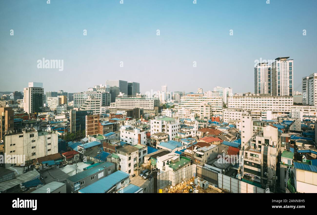 Seoul,Korea-24 APR 2019: Seoul city center area aerial day view Stock ...