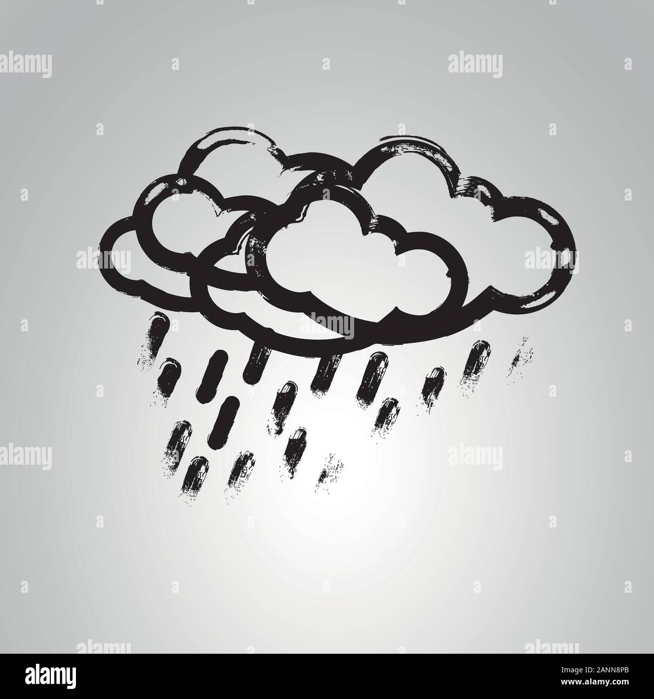 Cloud with rain isolated on grey background. Rain icon. Isolated rain ...