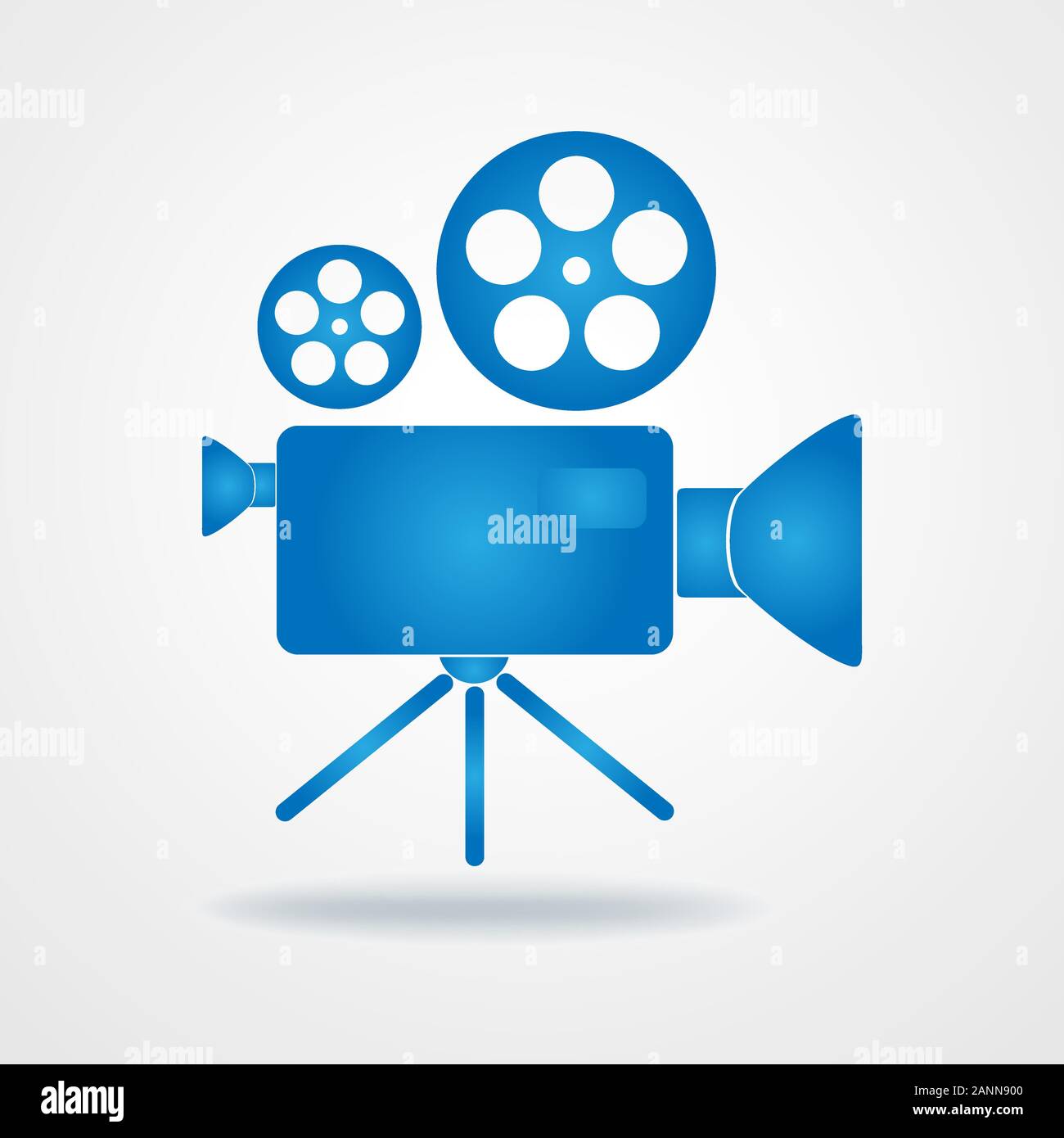 Camcorder icon - vector illustration. Blue icon of movie camera. Flat camcorder symbol Stock ...