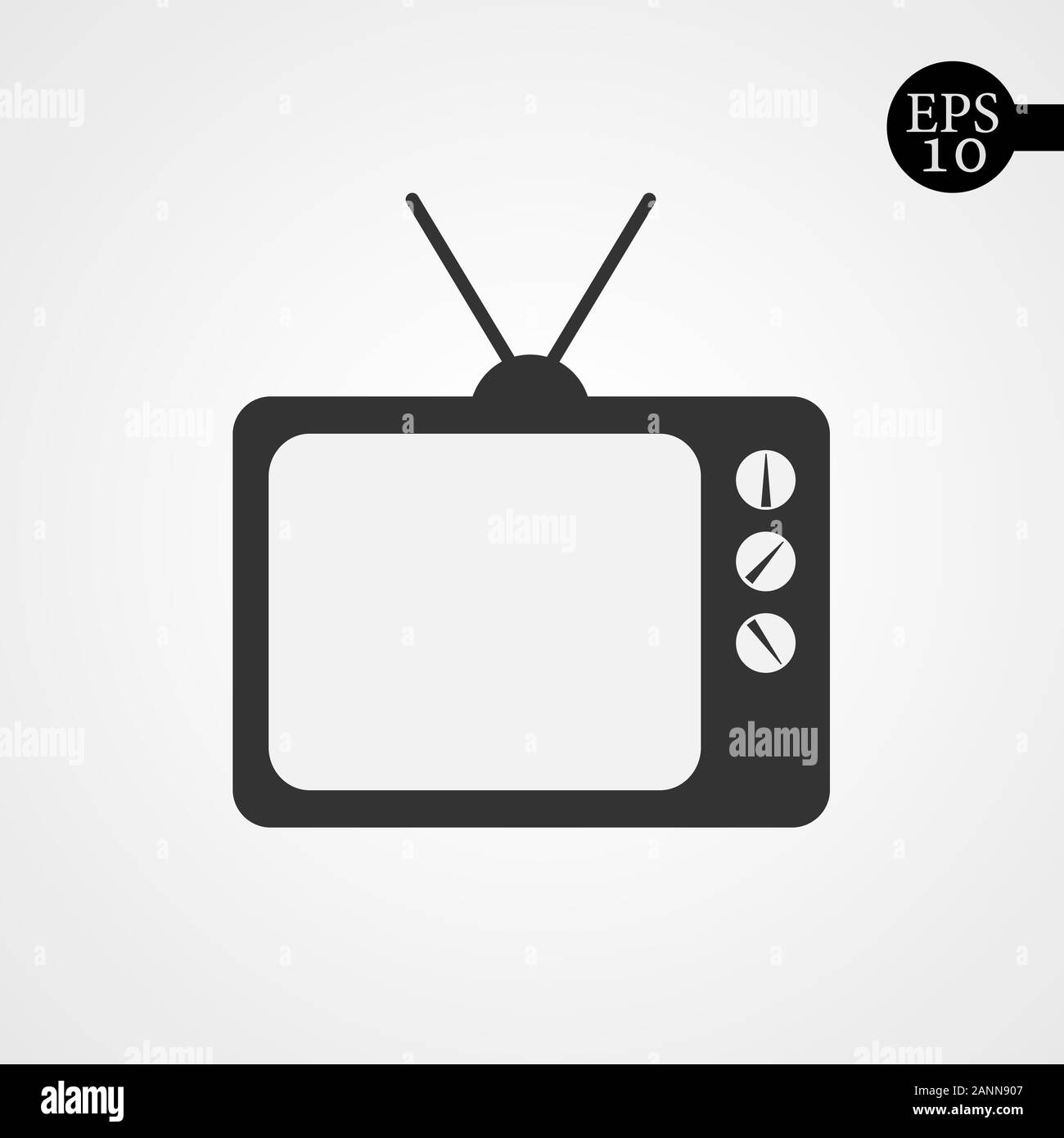 Black TV icon. Sign of TV - vector illustration. Flat icon of tv Stock ...