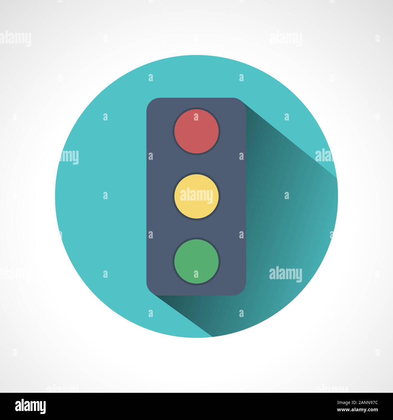 Traffic lights flat icon with long shadow. Vector illustration of stop ...