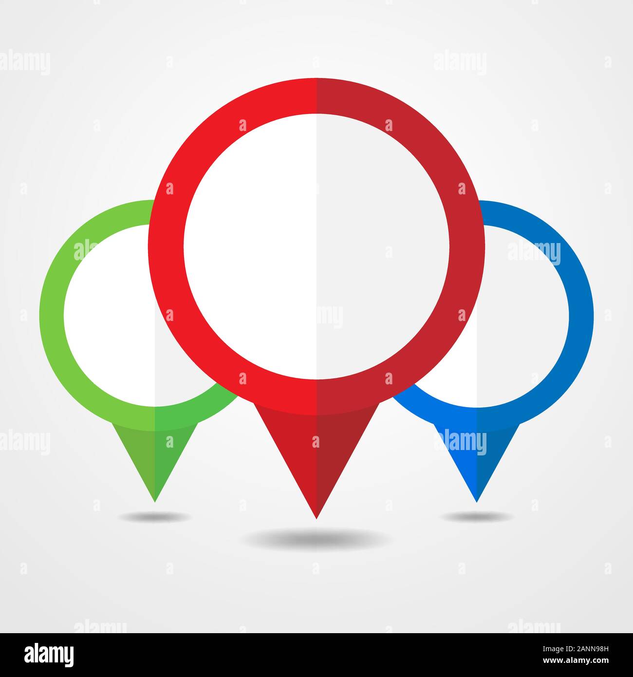 Pin on the map icon. Collection of modern map markers - vector illustration. Set of Location ...