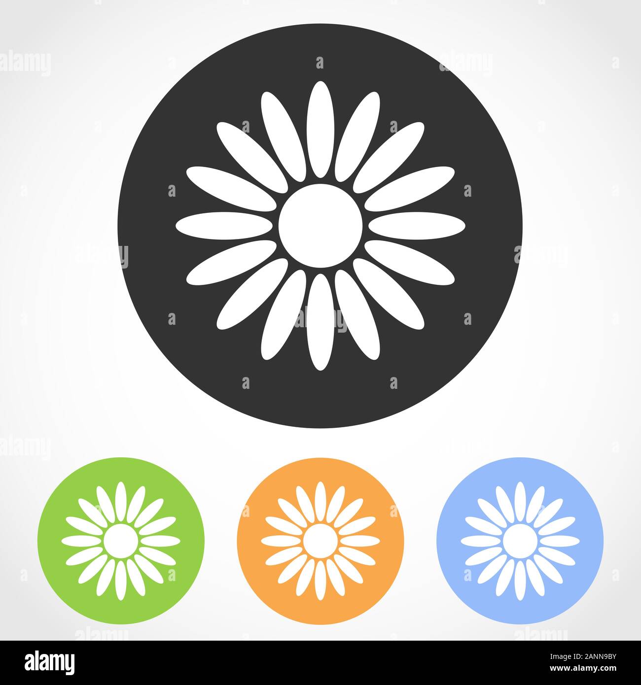 Flower icons isolated on white background. Flat flower - vector illustration Stock Vector Image ...