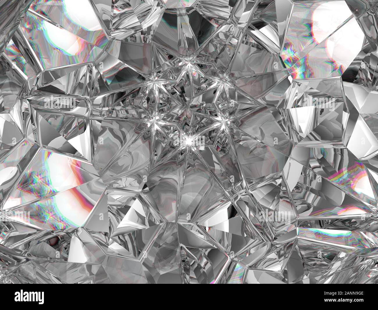 Gemstone or diamond texture closeup and kaleidoscope. 3d render, 3d ...