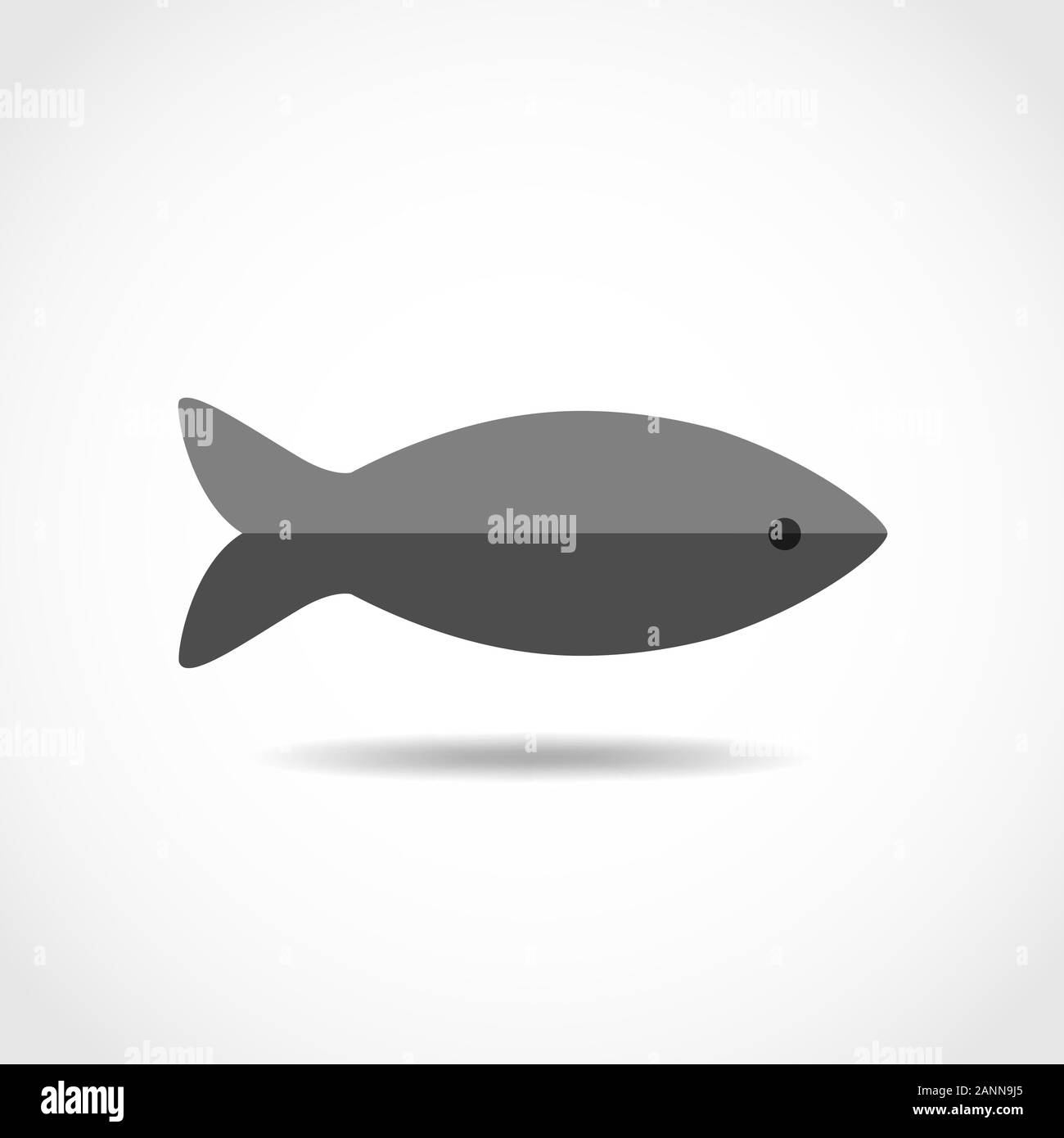 Abstract black fish - flat design. Fish icon - vector illustration ...