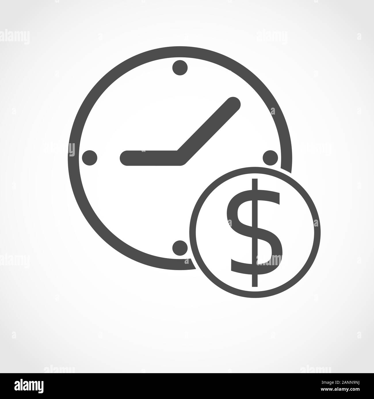 Time is money concept - flat icon. Office clock and Money - vector ...