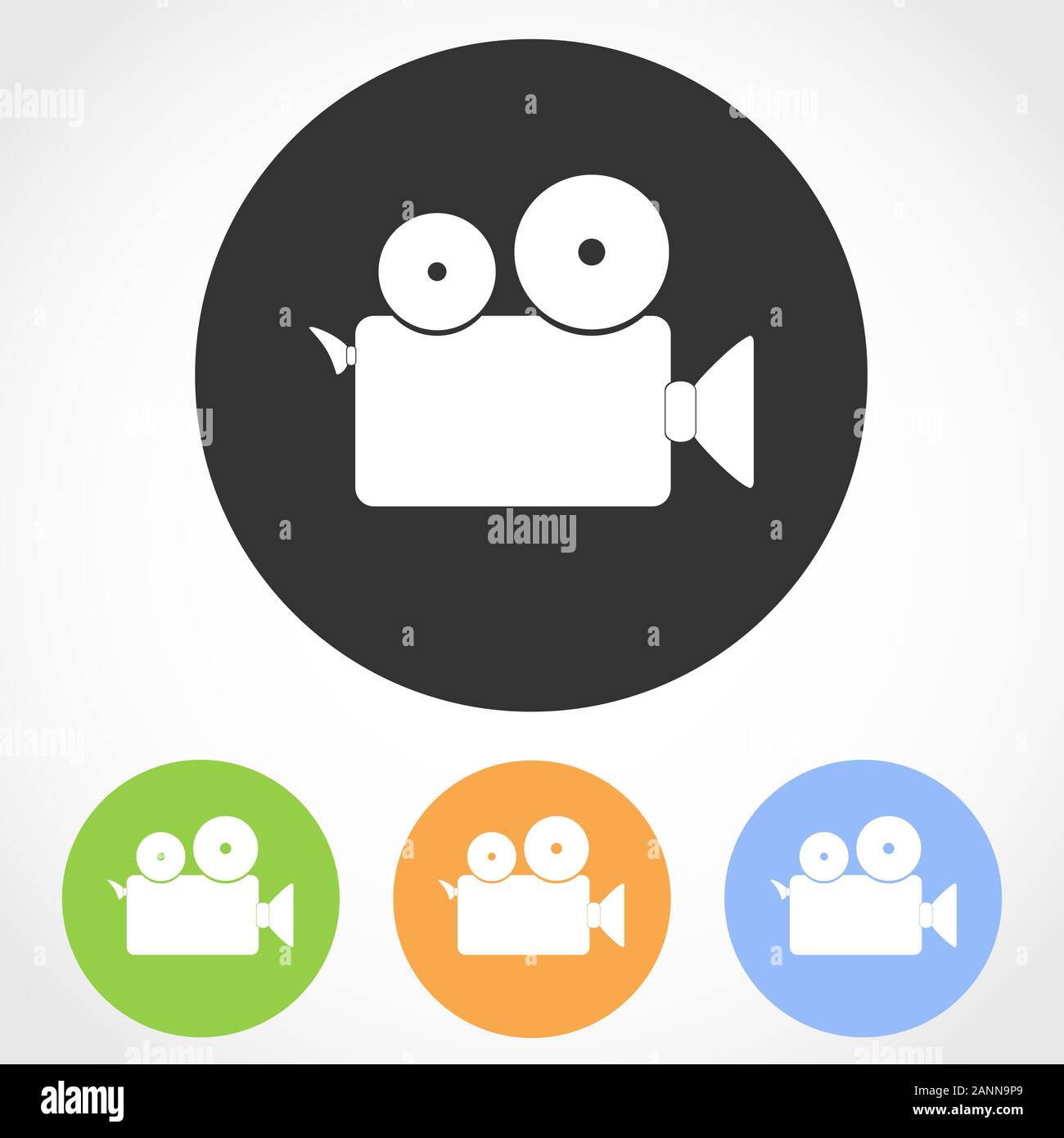 Video camera icon - vector illustration. Set of video camera flat icons ...