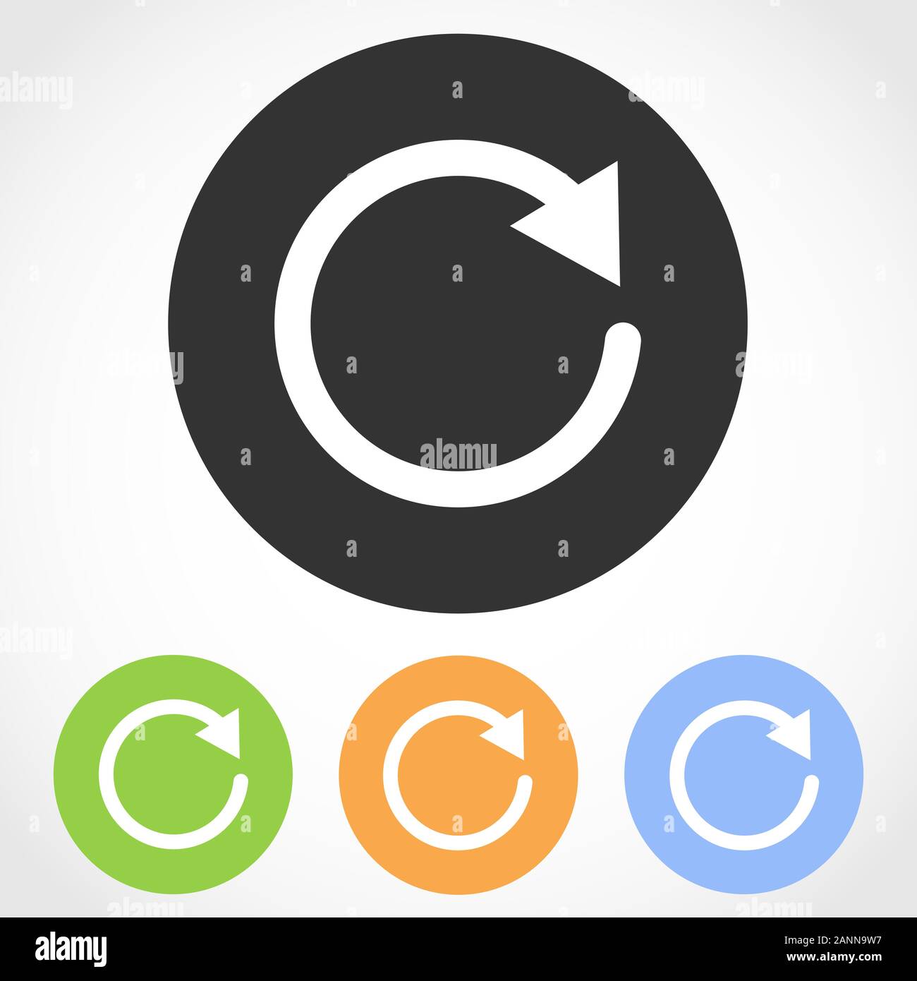 Updates mark icons - vector illustration. Set of flat icons the updates ...