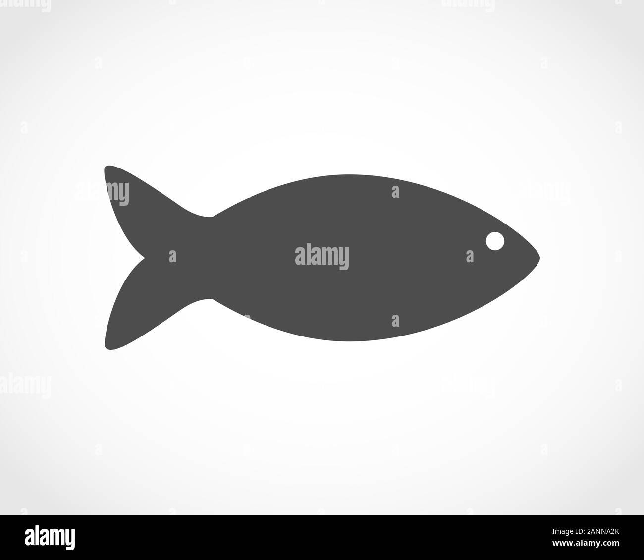 Abstract black fish - flat design. Fish icon - vector illustration ...