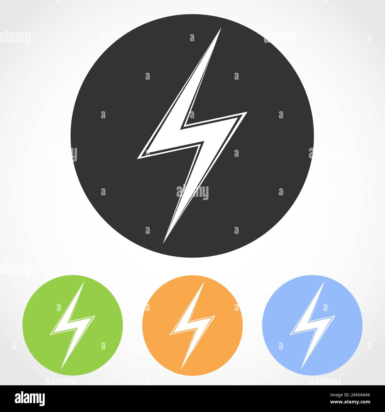 Lightning icons - vector illustration. Set of lightning flat icons in ...