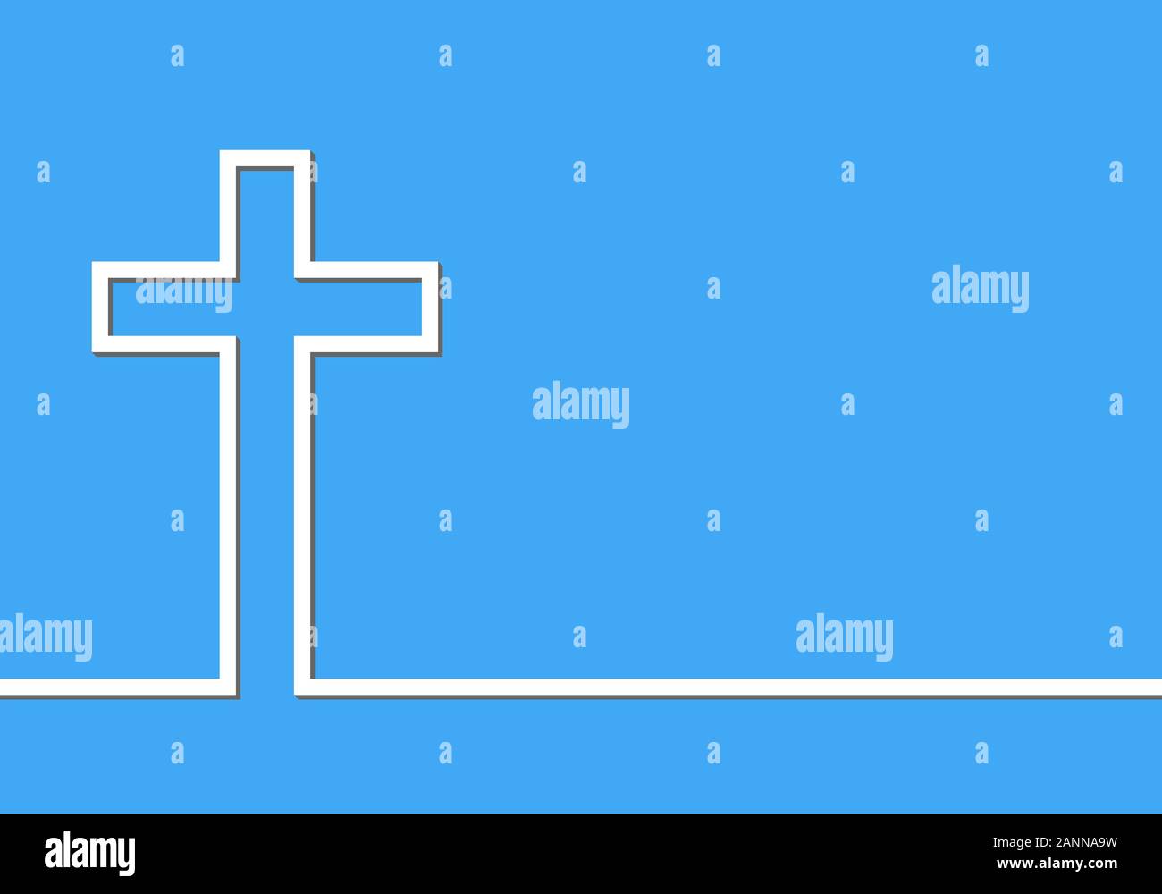 White cross icon - vector illustration. Simple Christian cross sign ...