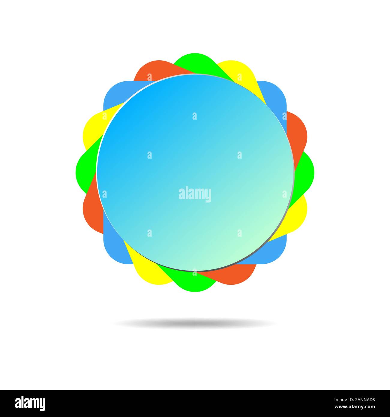 Abstract round icon - vector illustration. Colorful celebration emblem ...
