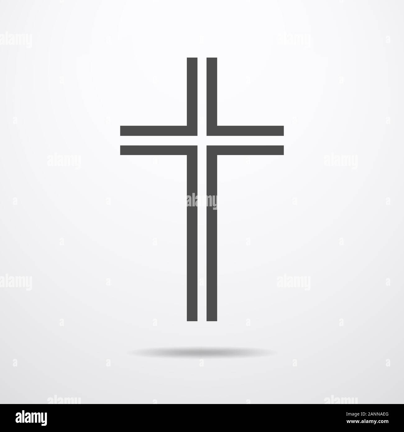 Cross icon - flat vector image. Simple black Christian Cross - vector ...