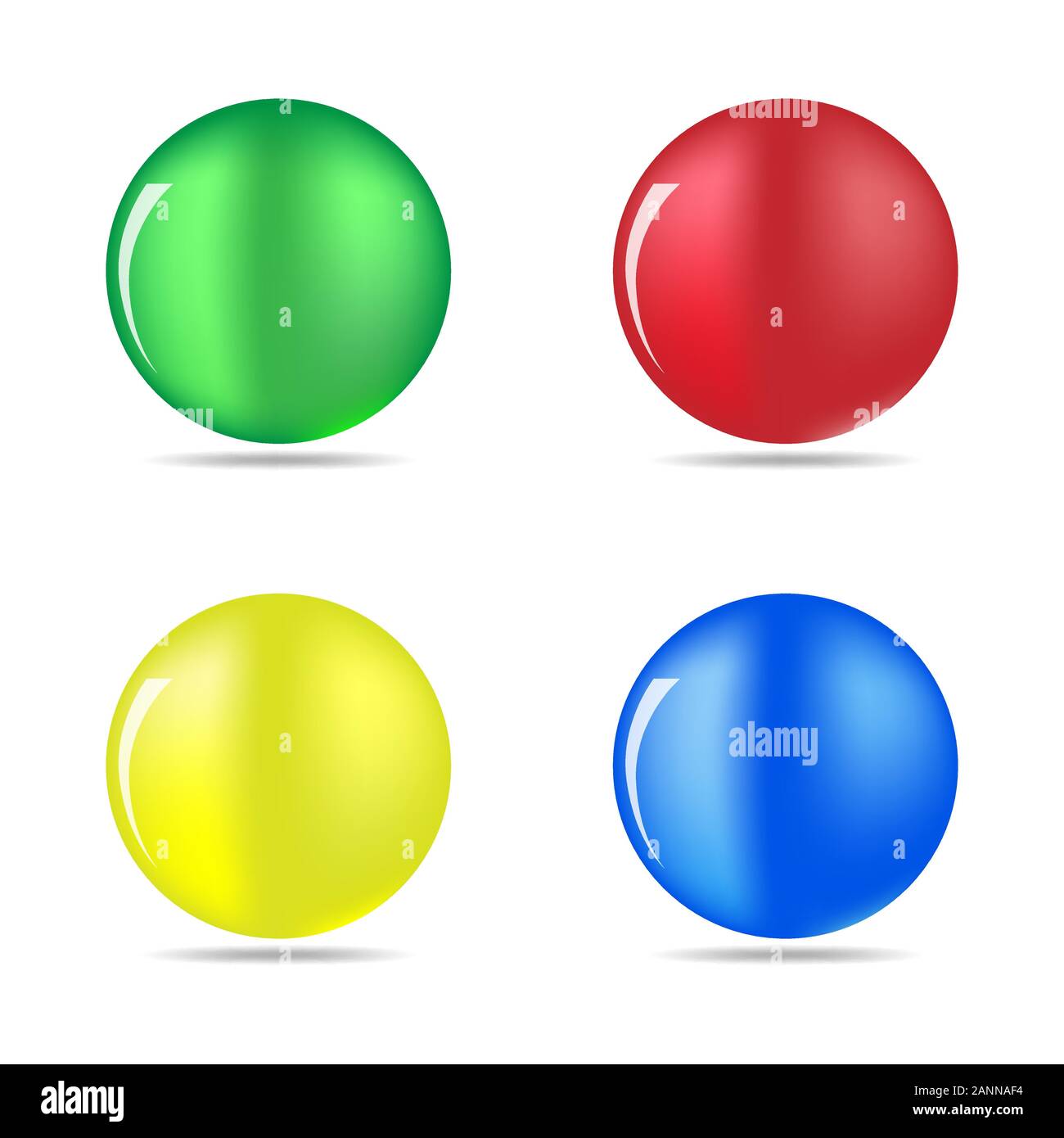 Collection of colorful glossy spheres isolated on white. Set of bright ...