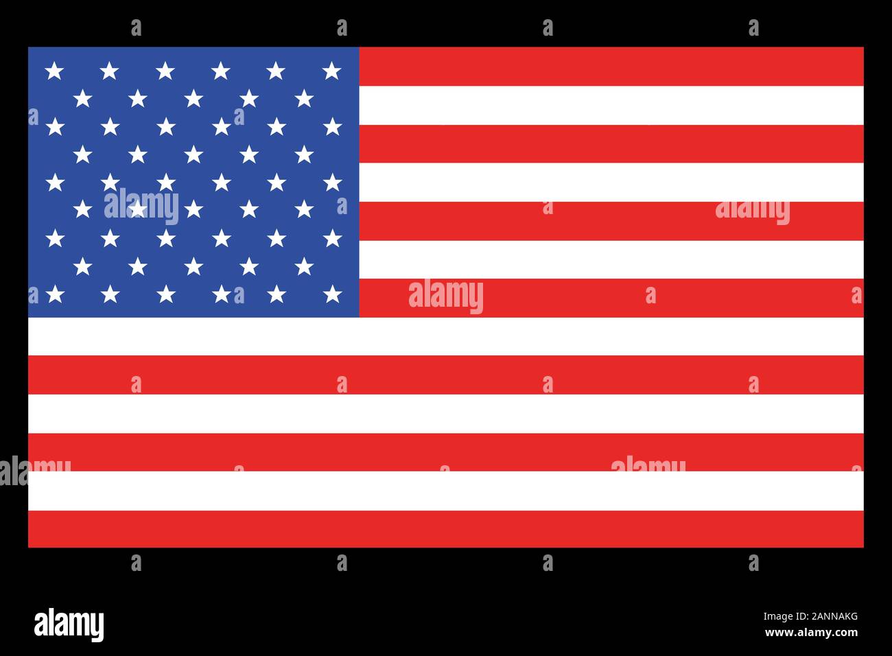 Simple flag United State Of America isolated on black background. Flag ...