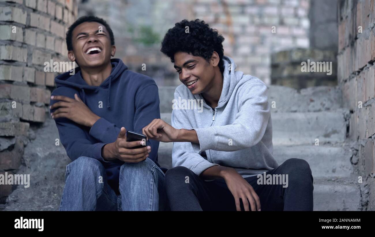 Happy man scrolling internet social hi-res stock photography and images ...