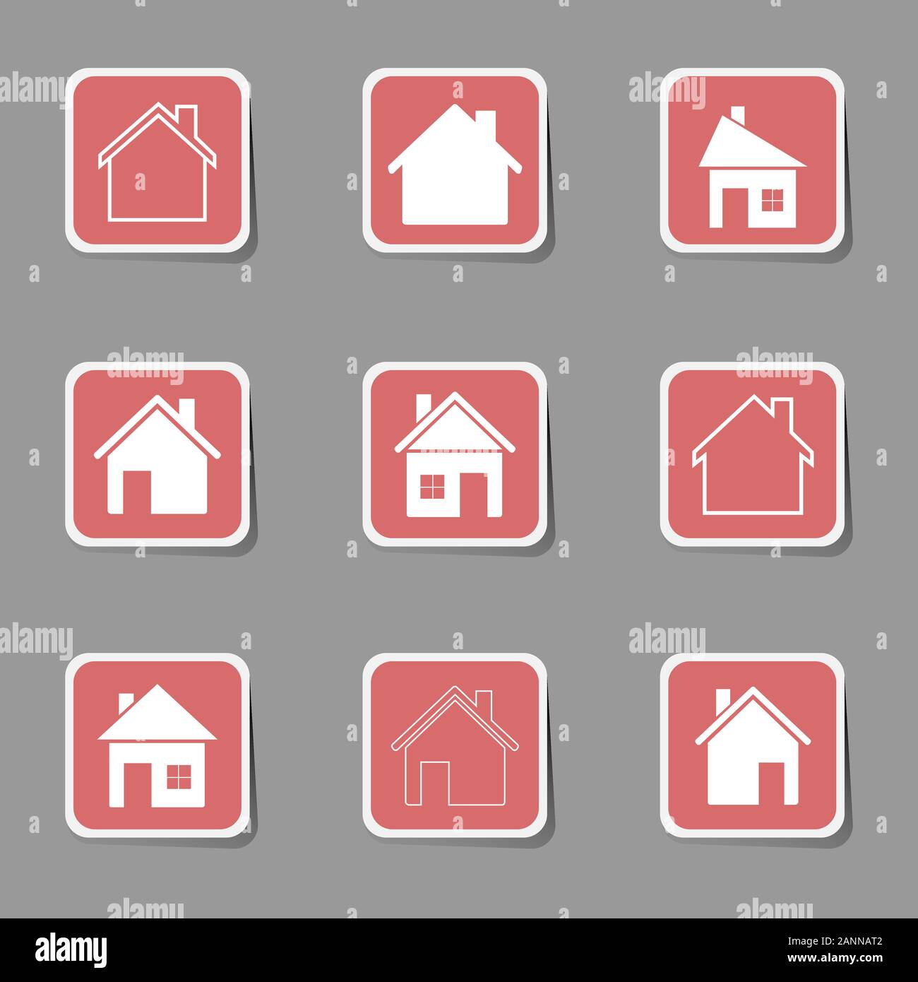 Houses icons set - vector illustration. Simple houses collection, real ...