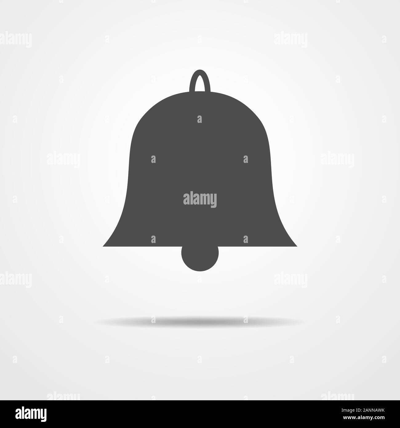 Simple bell icon - vector illustration. Gray flat bell sign for your ...