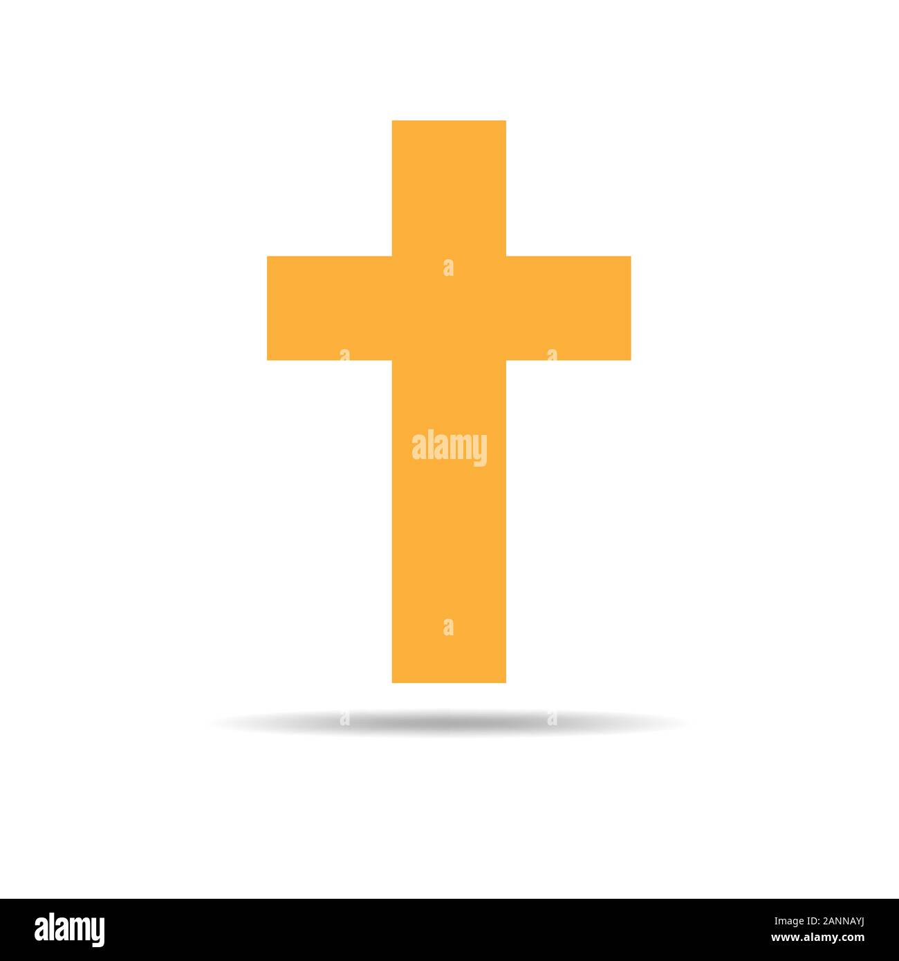 Cross icon - flat vector image. Simple yellow Christian Cross - vector ...