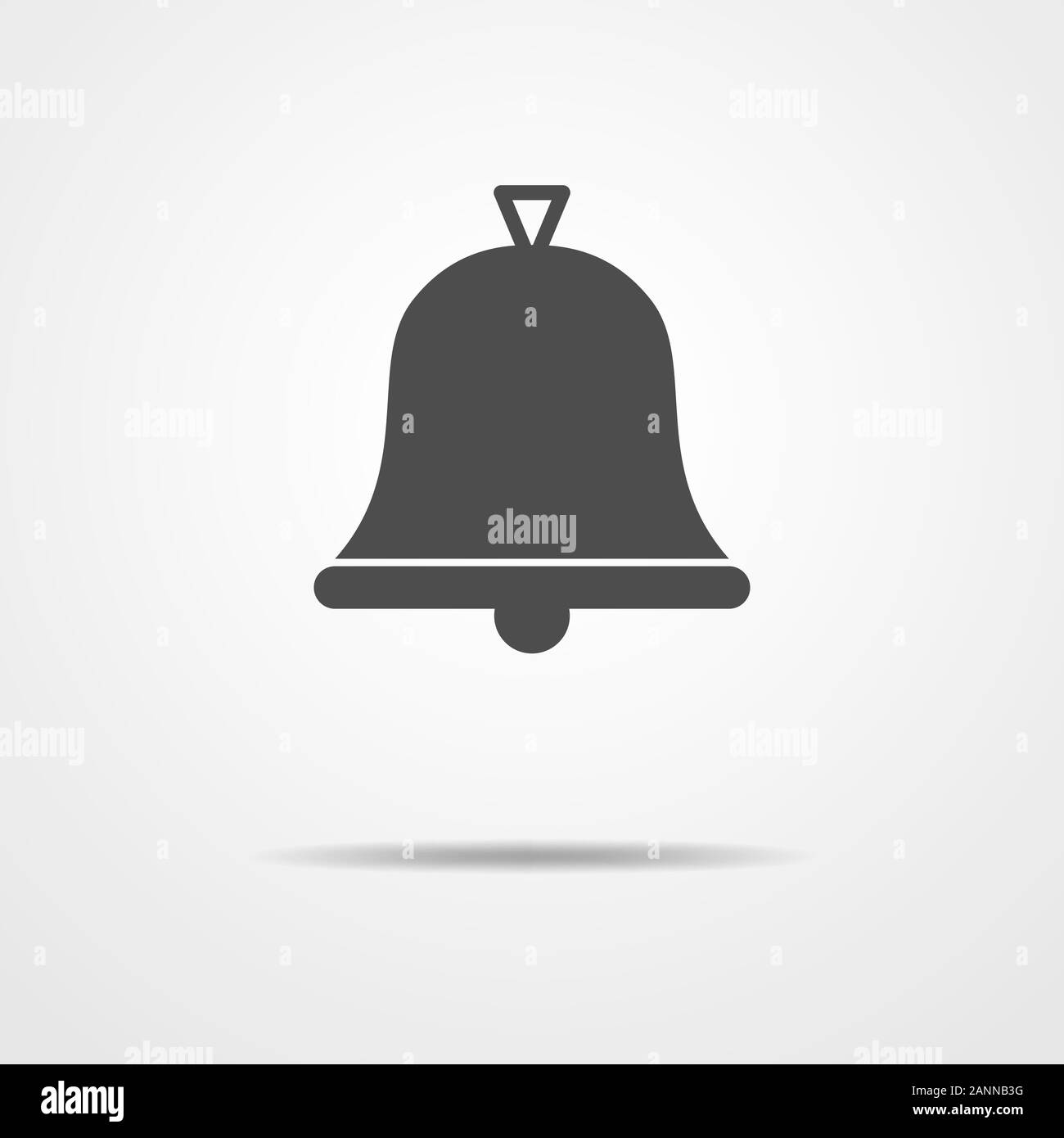 Simple bell icon - vector illustration. Gray flat bell sign for your ...