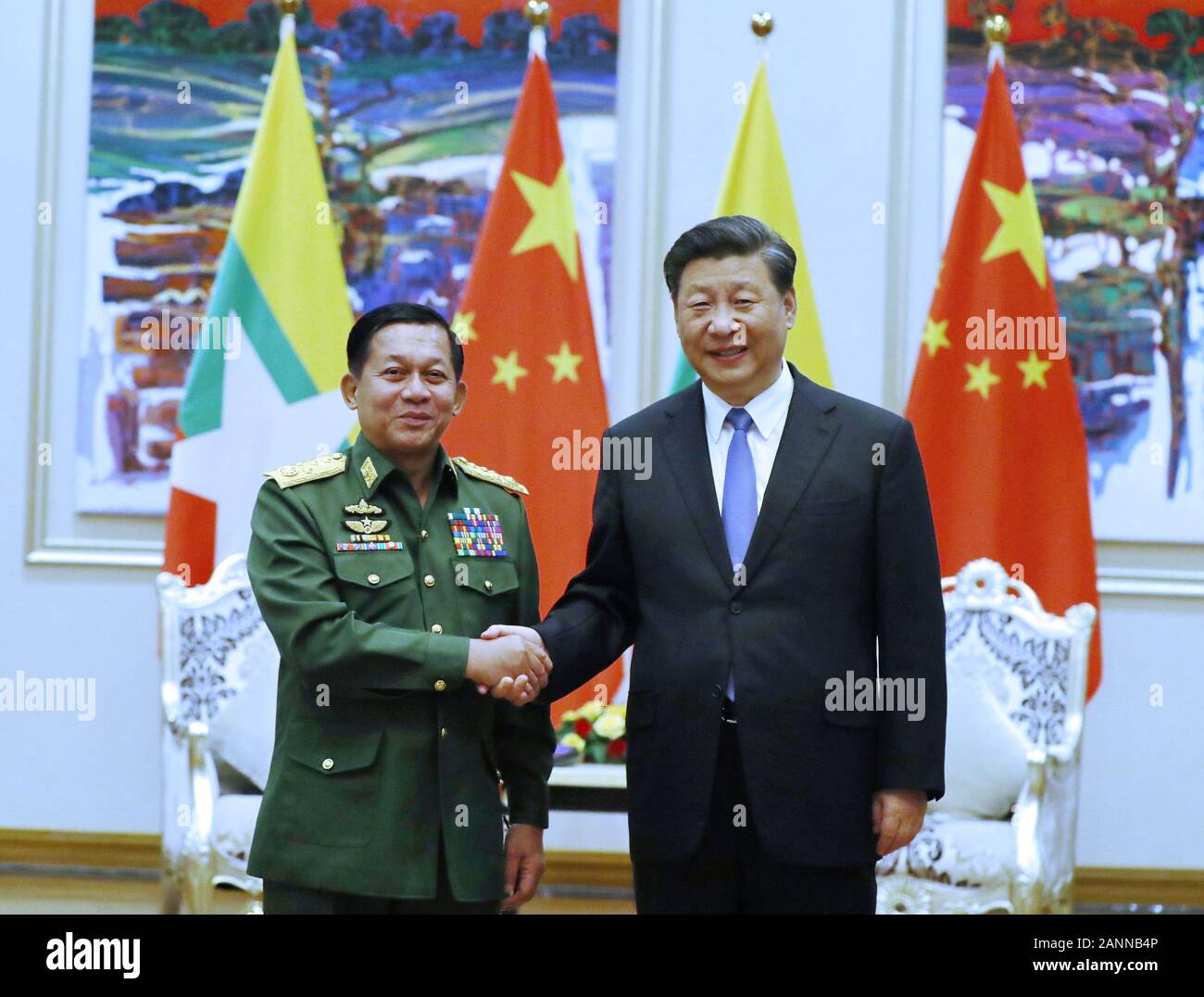 Nay Pyi Taw, Myanmar. 18th Jan, 2020. Chinese President Xi Jinping ...