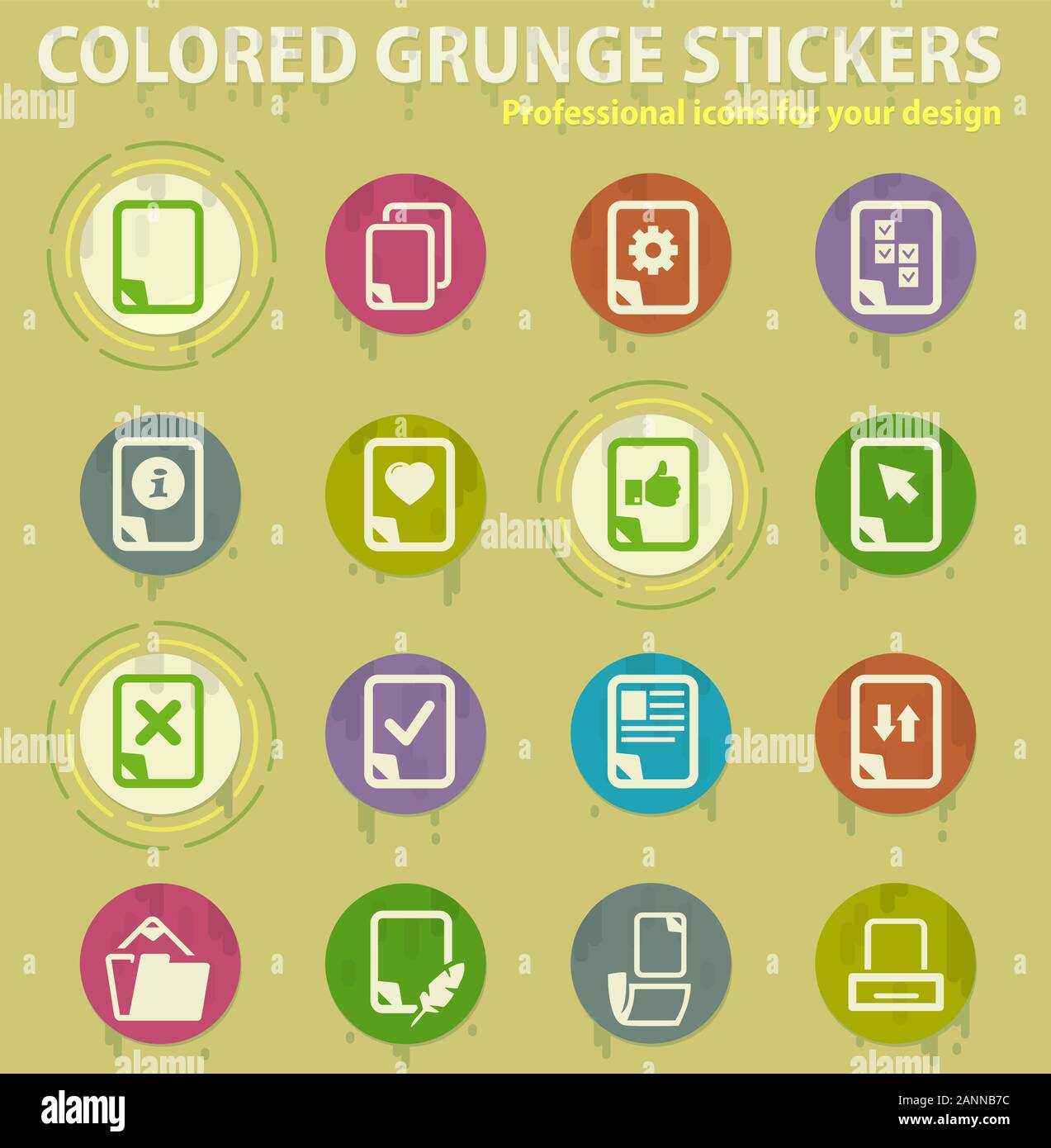 document colored grunge icons Stock Vector Image & Art - Alamy