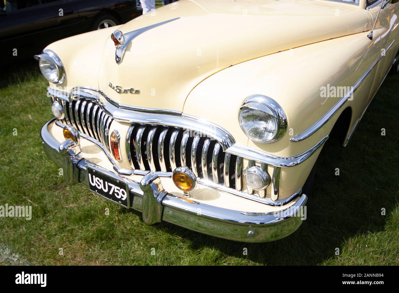 front view of vintage beige De Soto cabriolet convertible car Stock ...