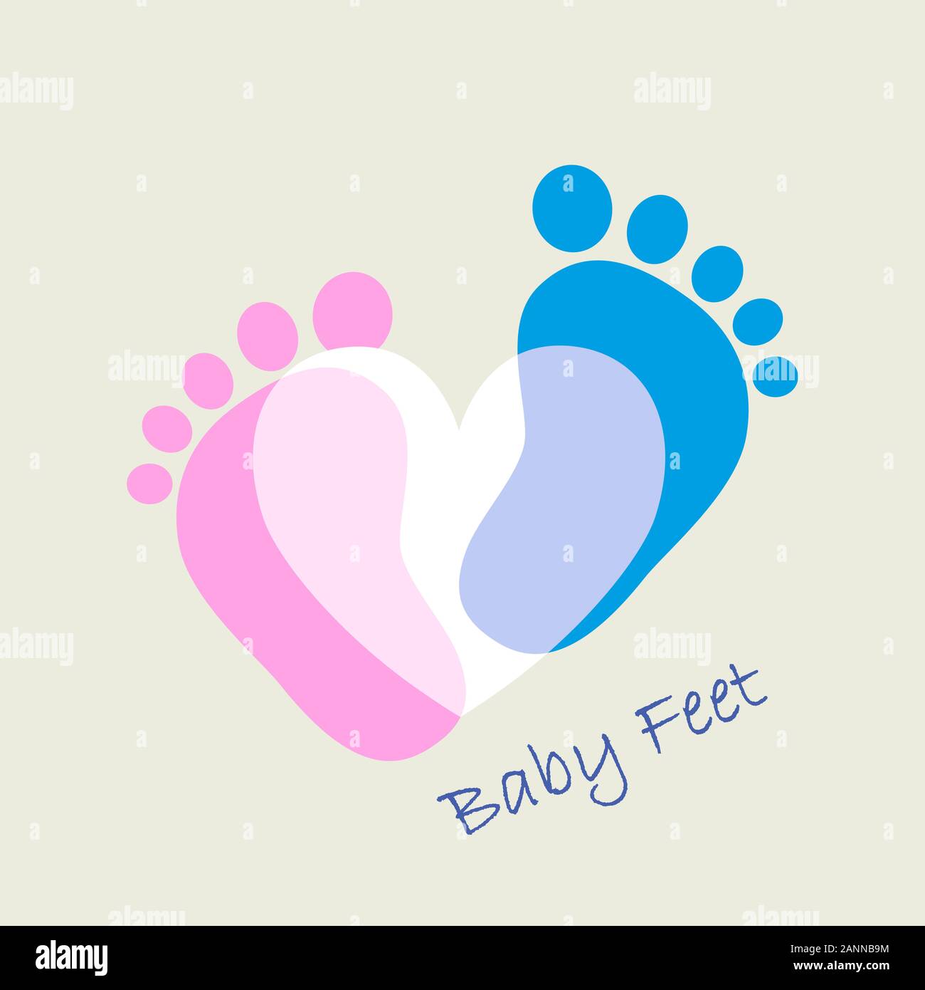 Simple baby footprints - vector illustration. Red and blue baby ...