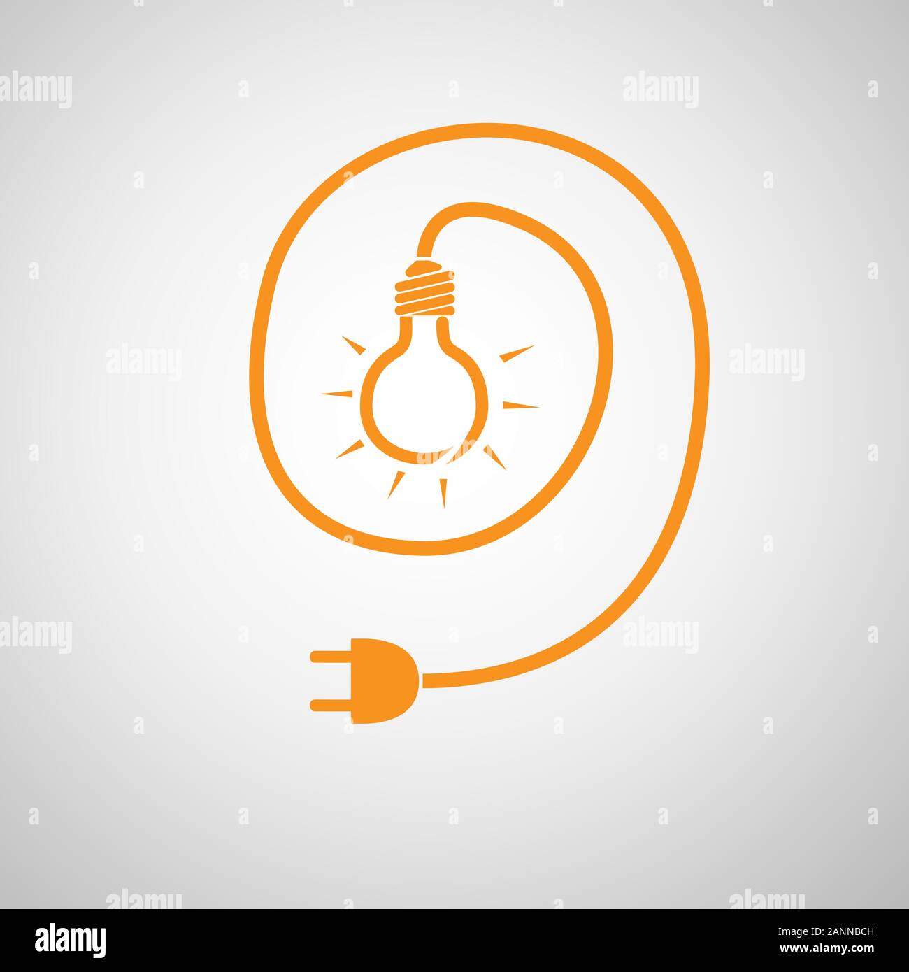Light bulb and wire plug - vector illustration. Concept connection ...