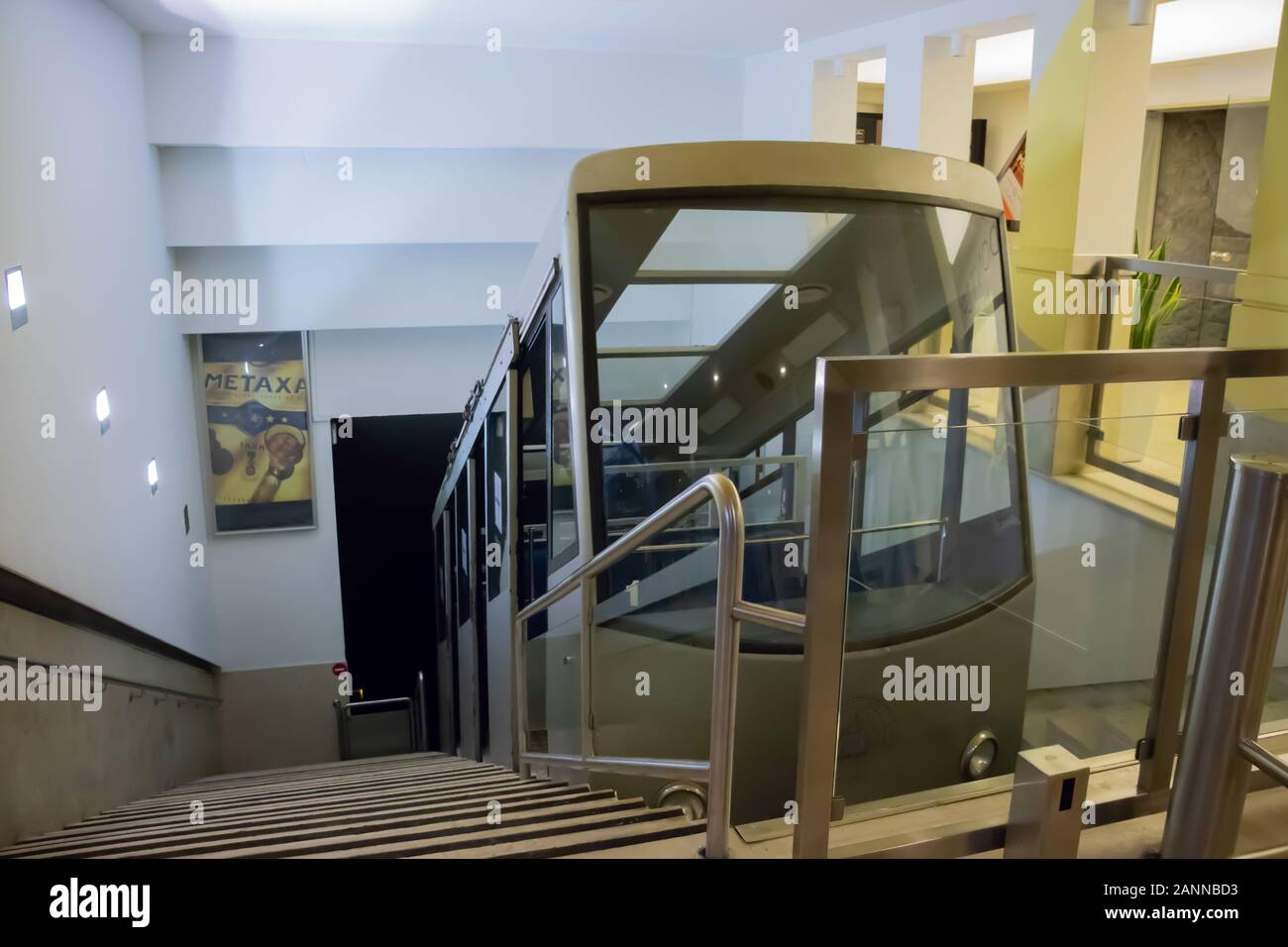 AThens, Greece - November 30 2019: Funicular on Lycabettus hill in ...