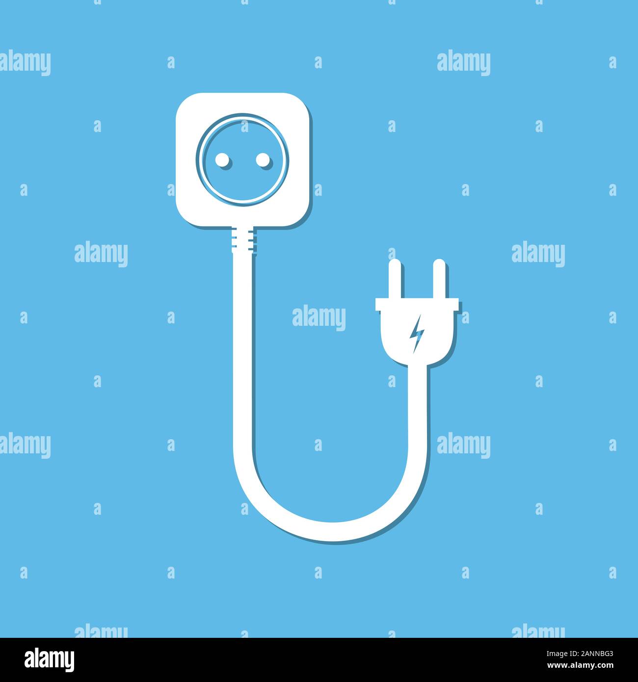 Extension cord - vector illustration. Icon of power extension cord ...