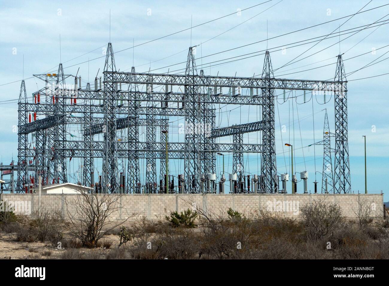 electric electricity factory transformers cables detail Stock Photo - Alamy
