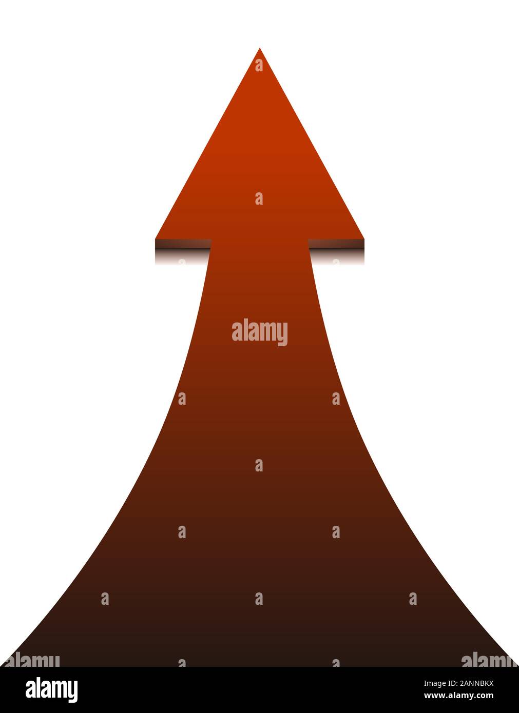 Red arrow on white background - vector illustration. Up Arrow, concept ...