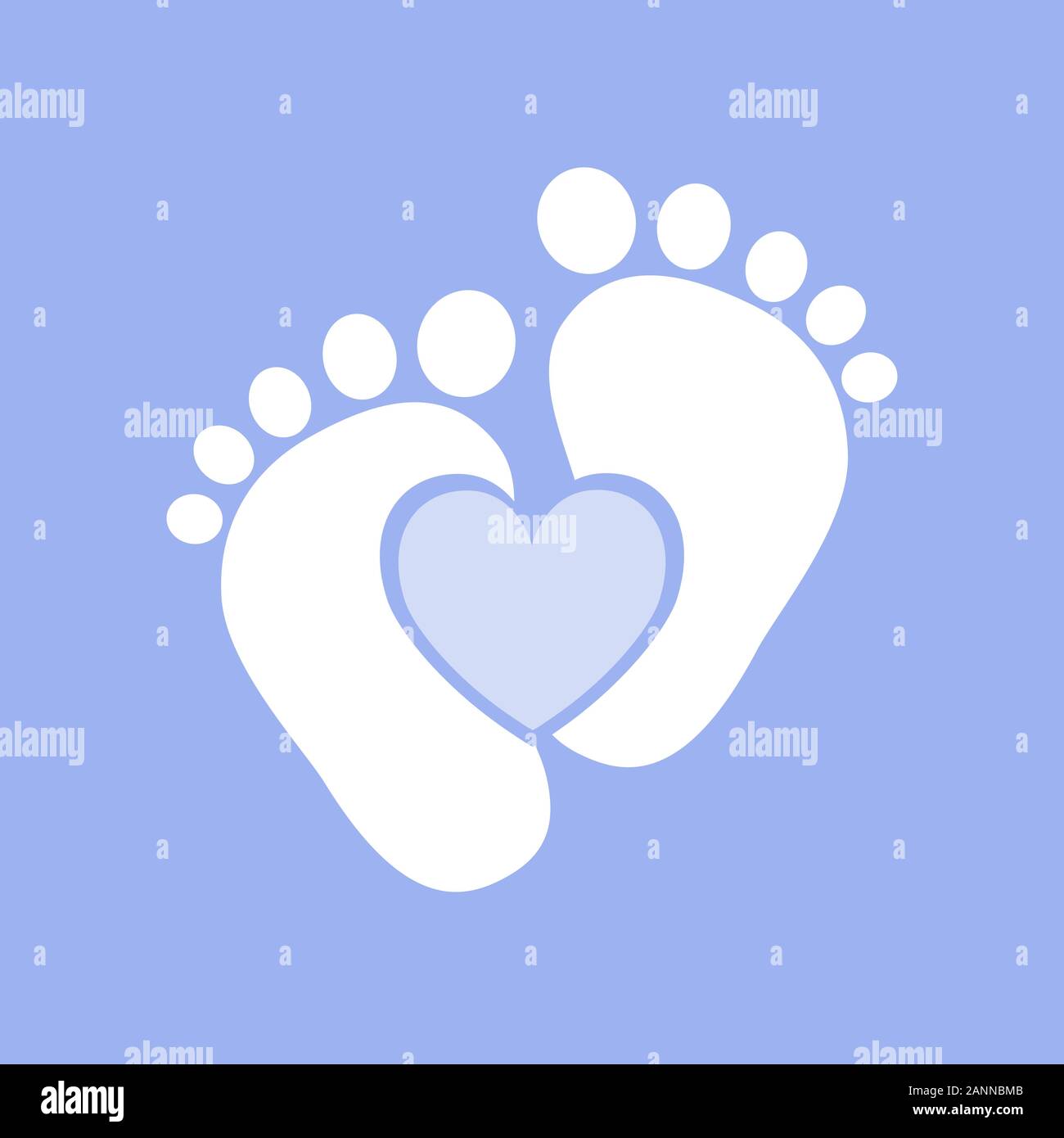 Simple baby footprints - vector illustration. Blue footprints of baby ...