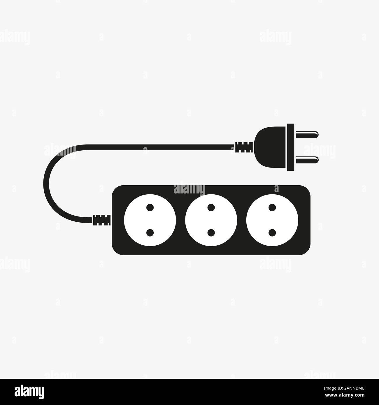 Extension cord - vector illustration. Icon of power extension cord ...