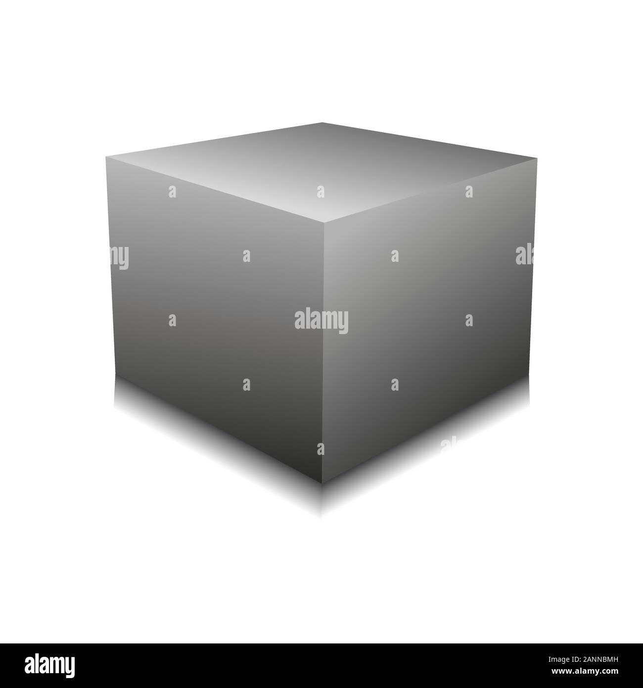 Vector white cube isolated on white background. Simple cube - vector ...