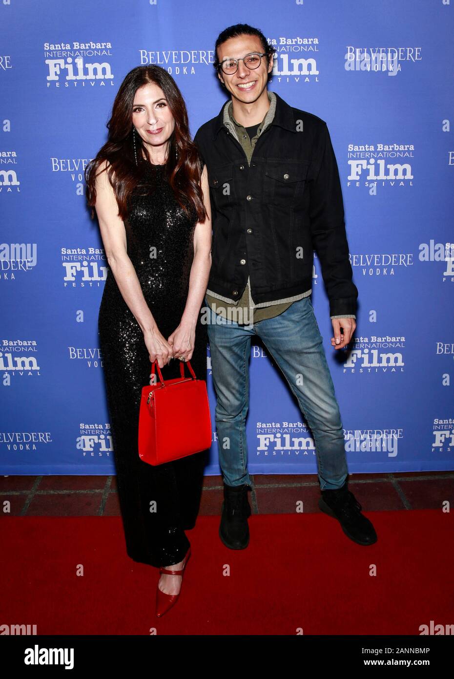 Santa Barbara, CA - Jan 17, 2020: Beth Elise Hawk and Omar El-Deeb ...