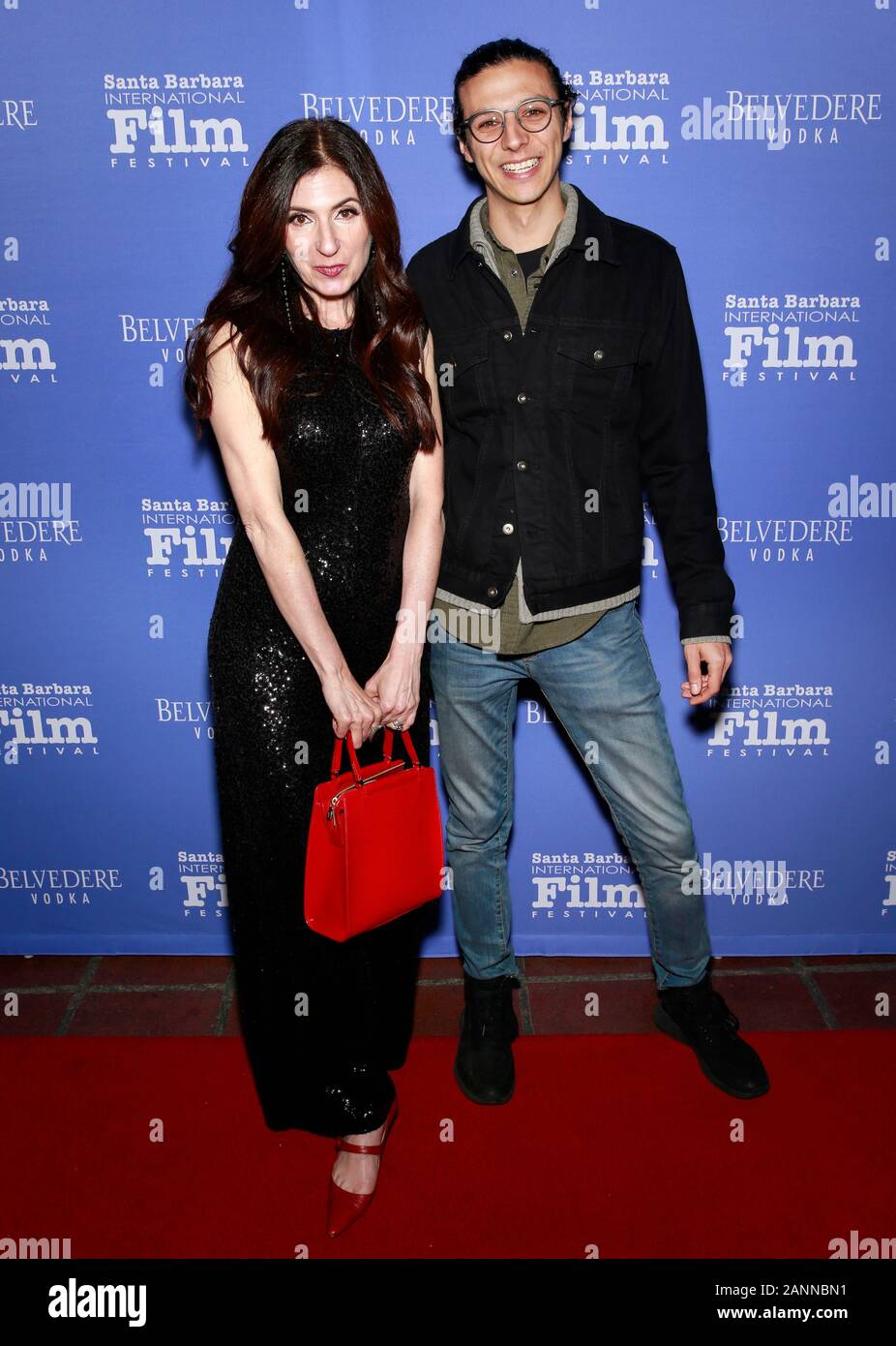 Santa Barbara, CA - Jan 17, 2020: Beth Elise Hawk and Omar El-Deeb ...