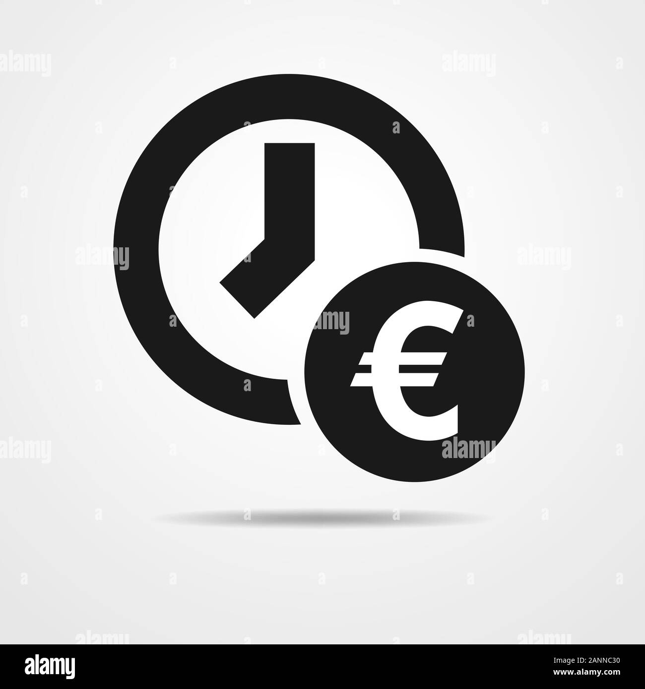 Time is money concept - flat icon. Office clock and Money - vector ...