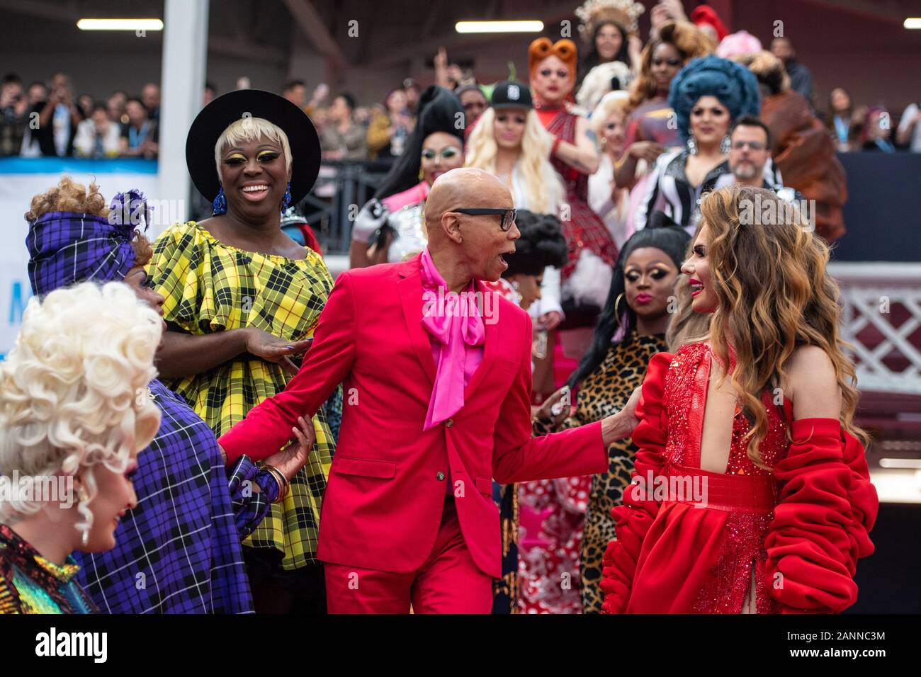 RuPaul with performers at RuPaul's DragCon UK convention at Olympia ...