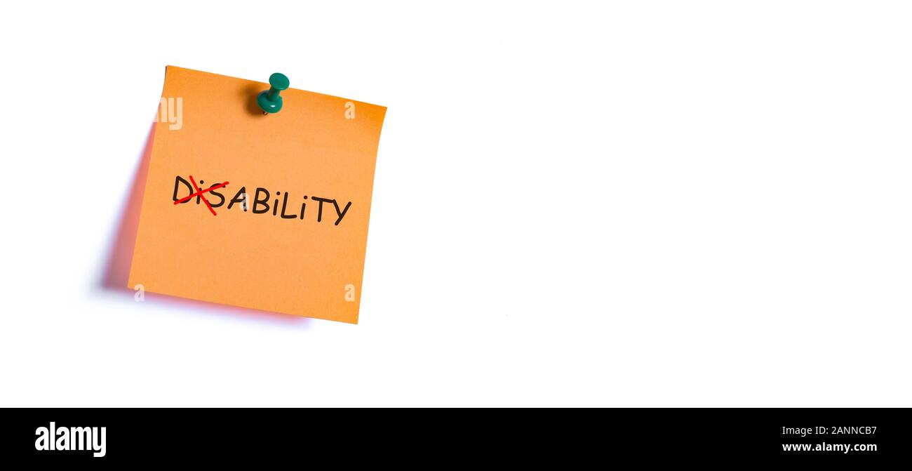 disability word concept on the board Stock Photo - Alamy